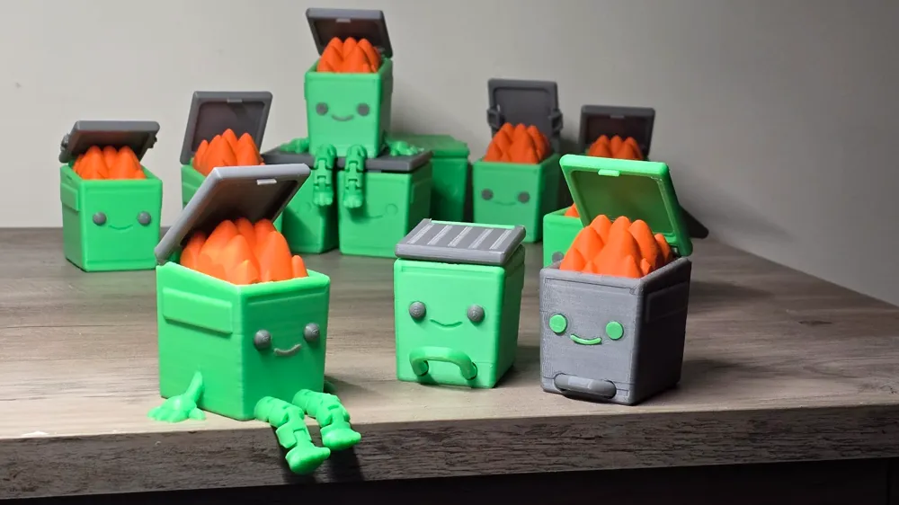Cute articulated dumpster fire box clicker fidget by Spandolage3D ...