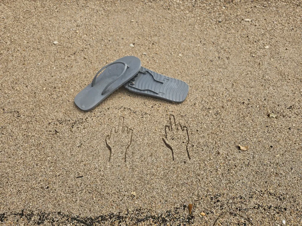 Middle finger flip-flops - perfect for the beach. Remixed by Logisch ...
