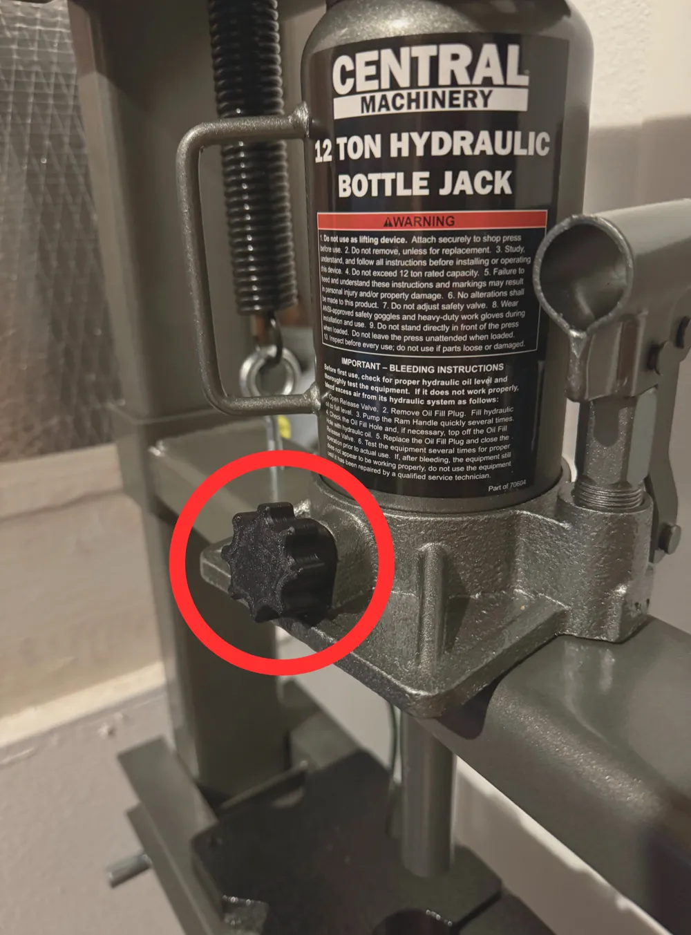 Harbor Freight Central Machinery 12 Ton Press Knob - Free 3D Print ...