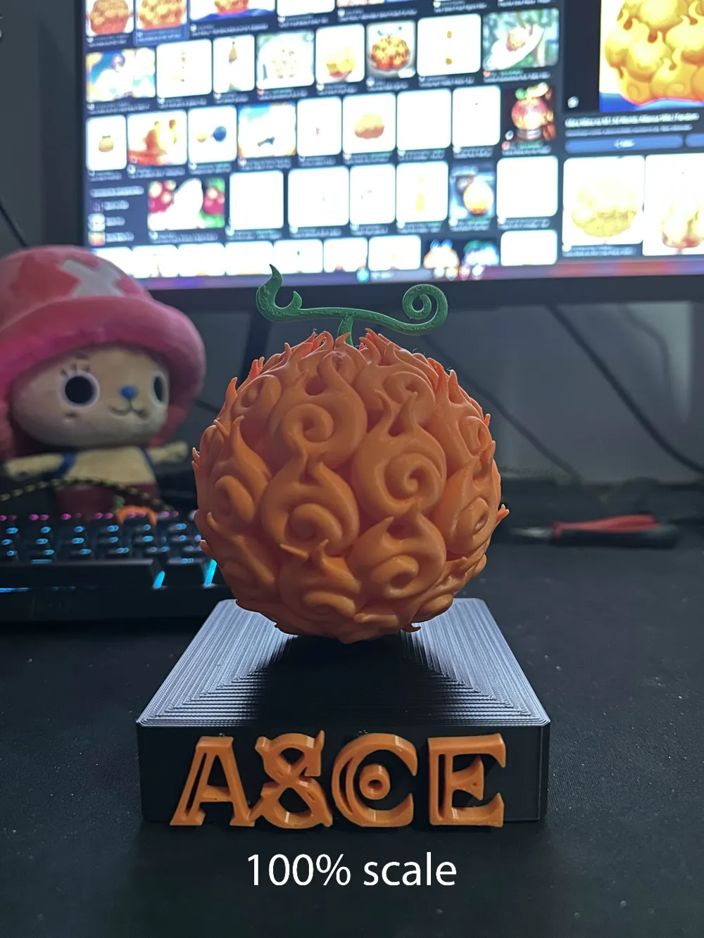 Devil Fruit | Mera Mera no Mi + Stand + ASCE Text - Free 3D Print Model ...