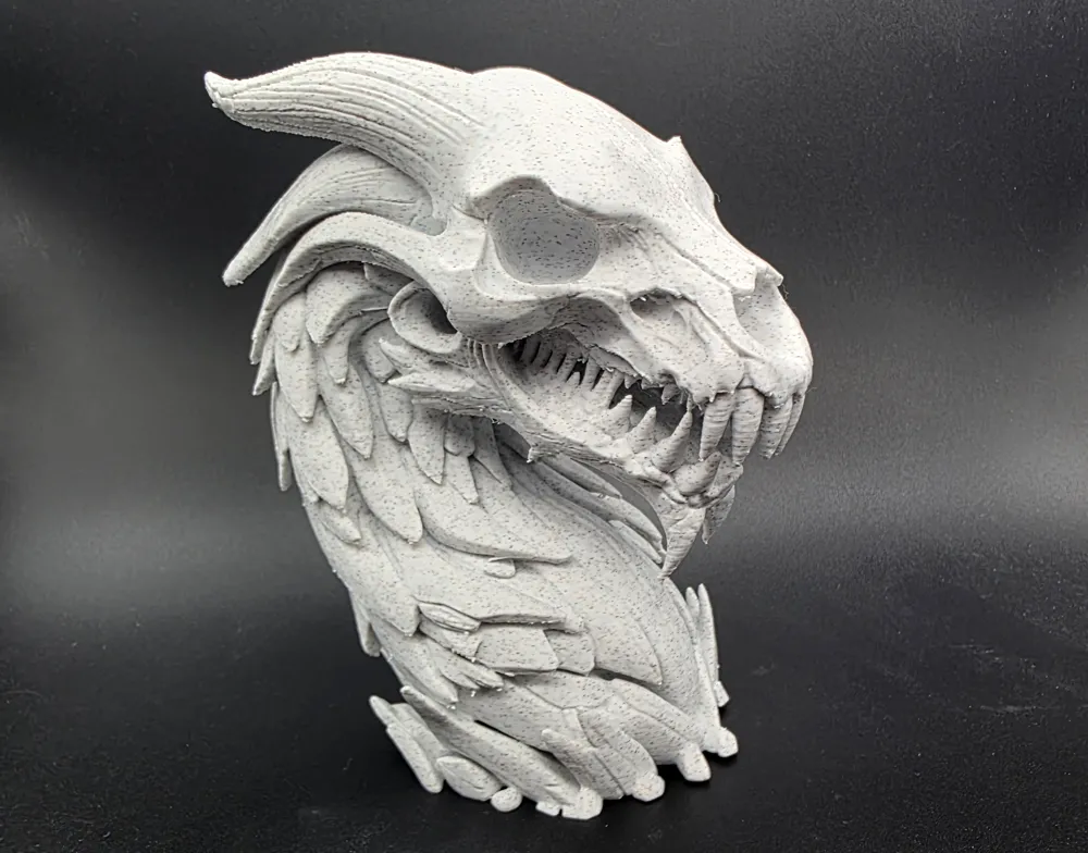 Undead Rock Dragon Bust - Free 3D Print Model - MakerWorld