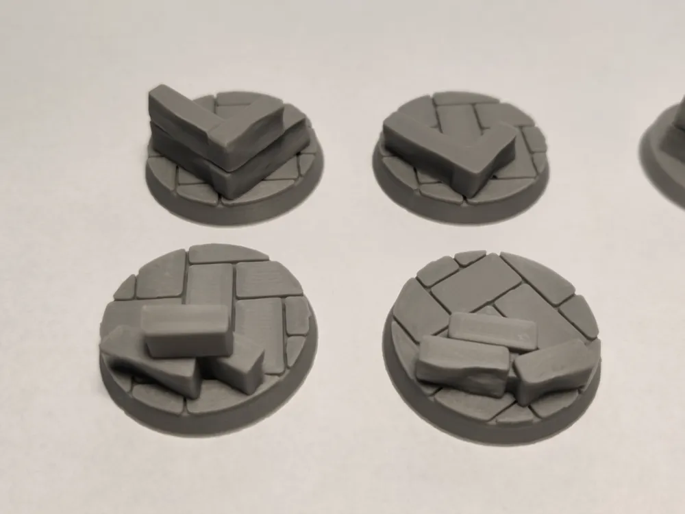 32mm Miniature Model Bases - Stone Wall - Pack 1 Remixed by Levi Moore ...