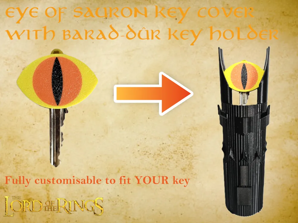 Eye of Sauron Key Cover with Key Holder by HUHdesigns MakerWorld ...