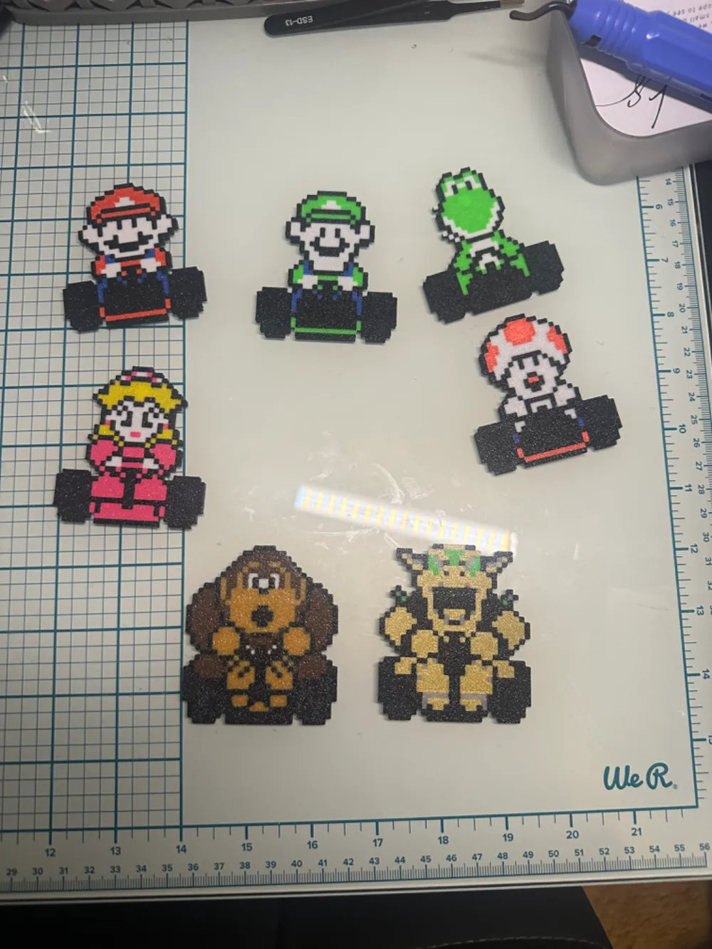 Mario Kart Pixel Magnet Set by goldiesvinyl - MakerWorld