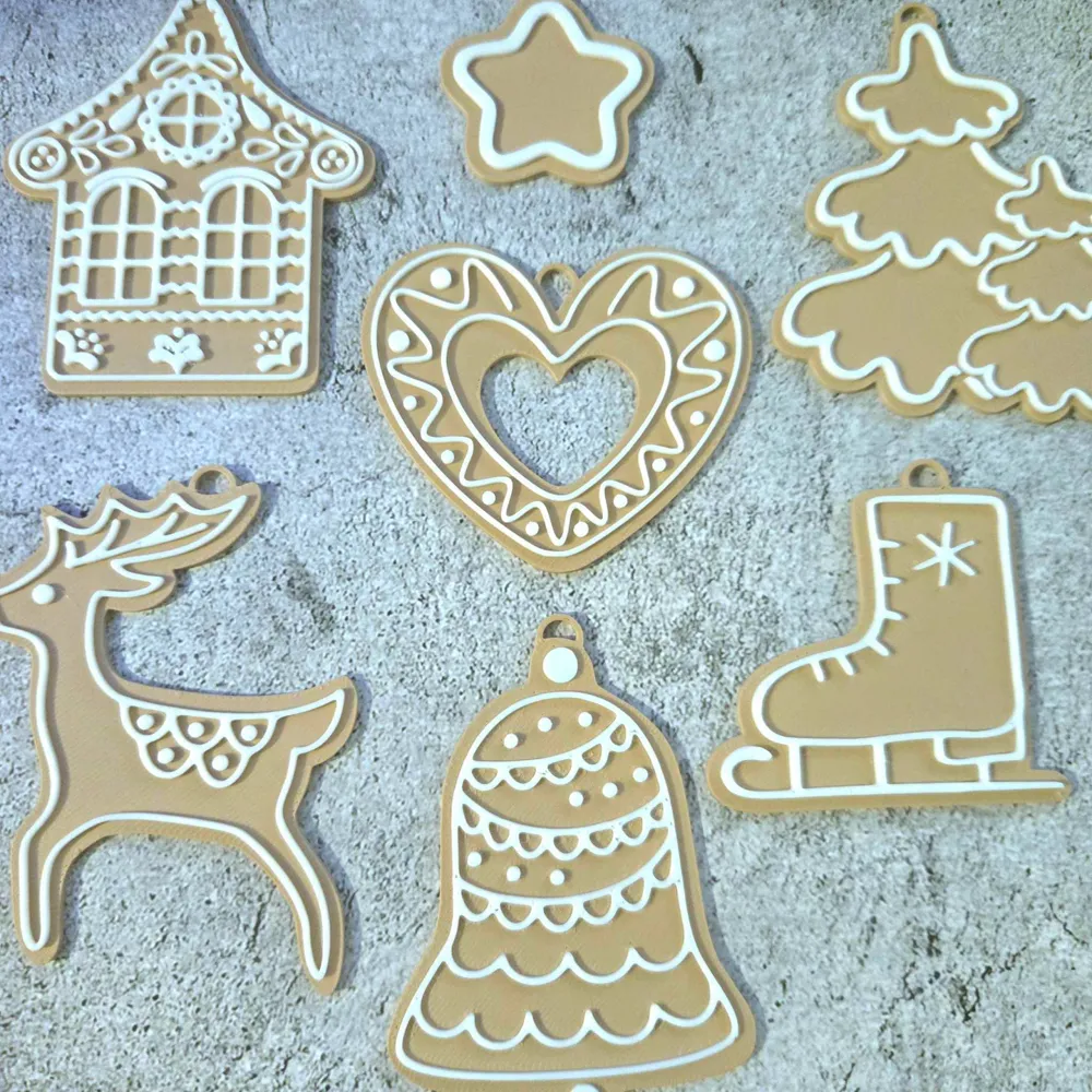 Gingerbread Christmas Tree Baubles by Jaggeredknife - MakerWorld