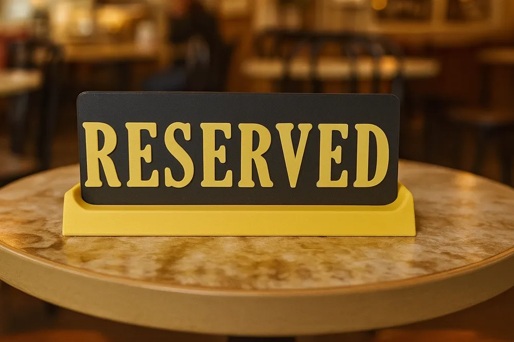 Reserved Table Sign - Free 3D Print Model - MakerWorld