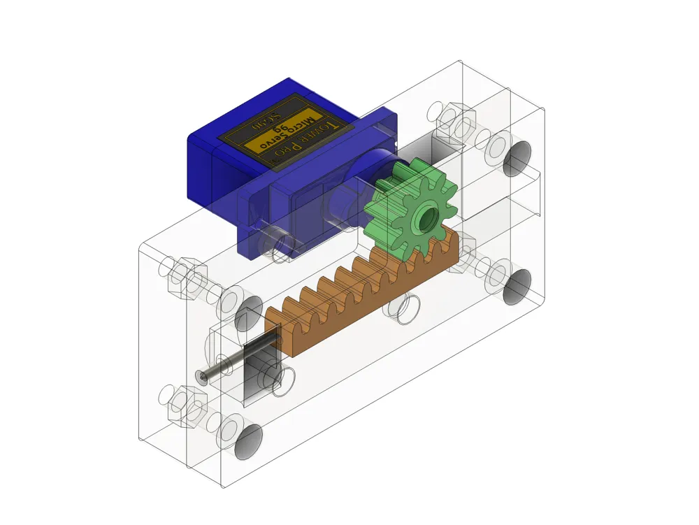 Release Mechanism SG90 Micro Servo Rack and Pinion by Benji MakerWorld ...