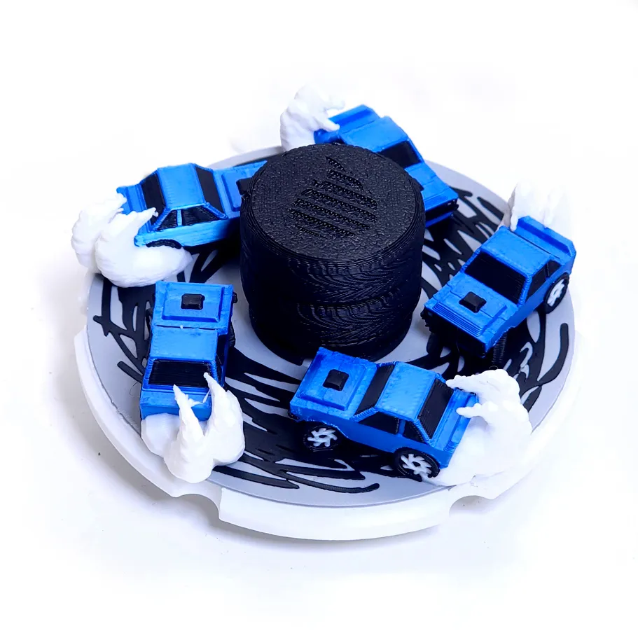 Car Drift Zoetrope animated spinner - Free 3D Print Model - MakerWorld
