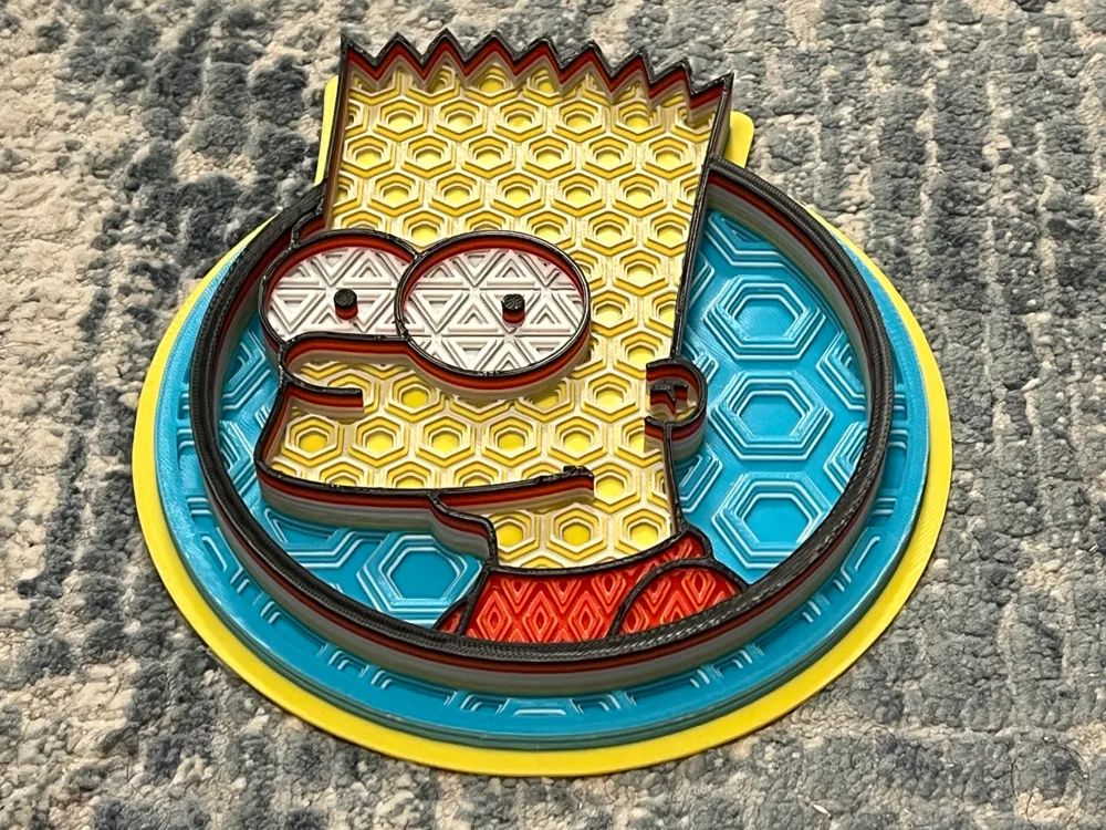 Bart Simpson Dimensional Mosaic by Richie Rich Richie Rich - MakerWorld