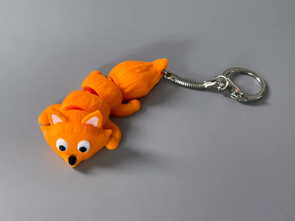 Cute Flexi Fox Keychain (Articulated) - Free 3D Print Model - MakerWorld