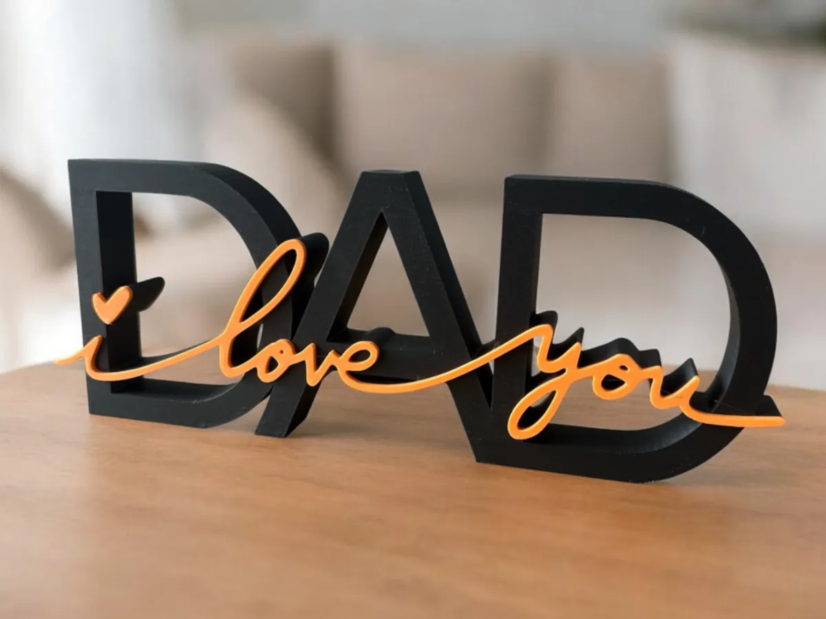 DAD - I love you - Modern Gift for Dad - Free 3D Print Model - MakerWorld