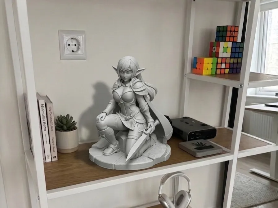 Elven Warrior Guardian | Fantasy Anime Statue - Free 3D Print Model ...