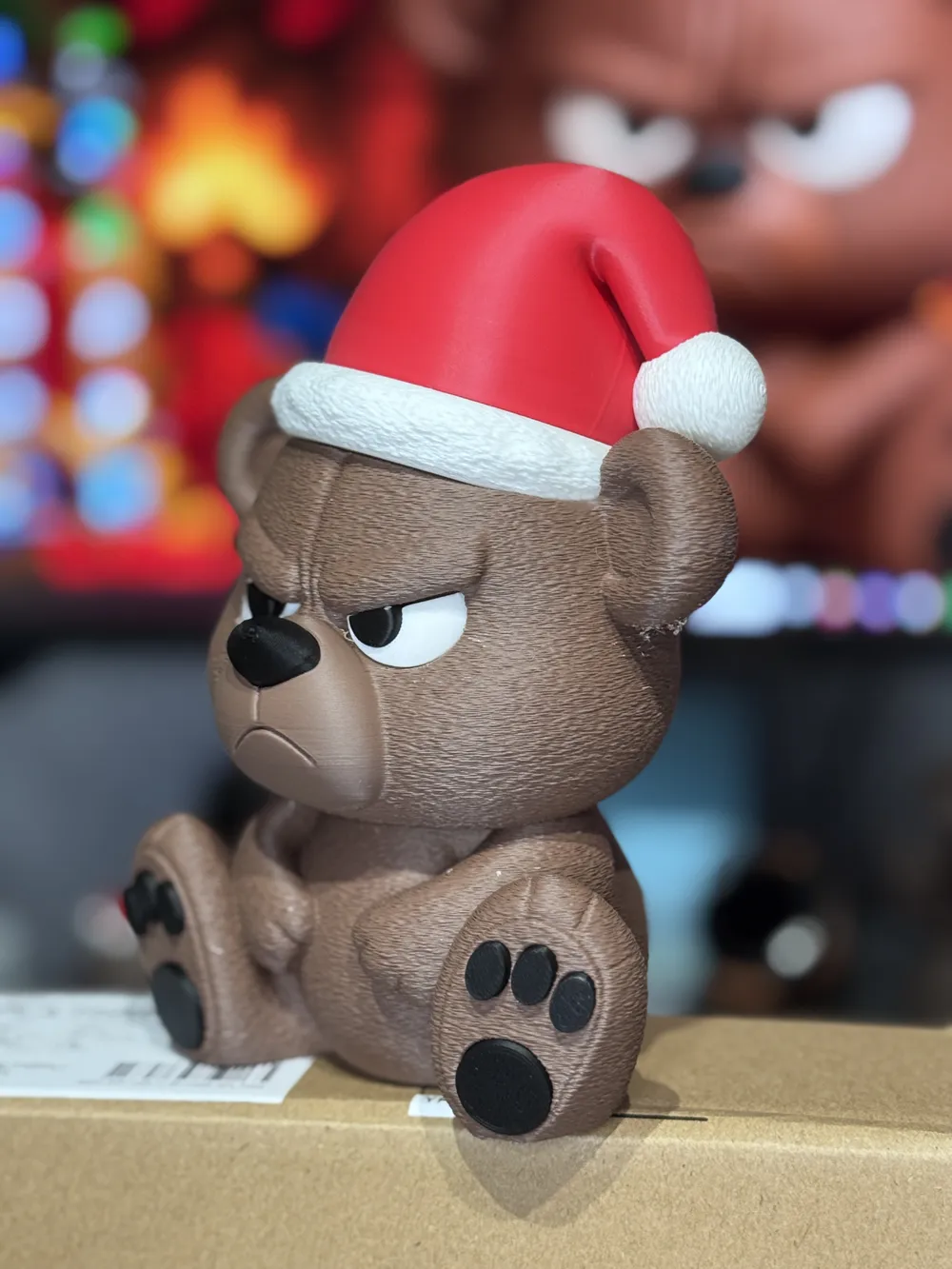 Christmas Grumpy Bear - Multi-part - No AMS - Free 3D Print Model - MakerWorld