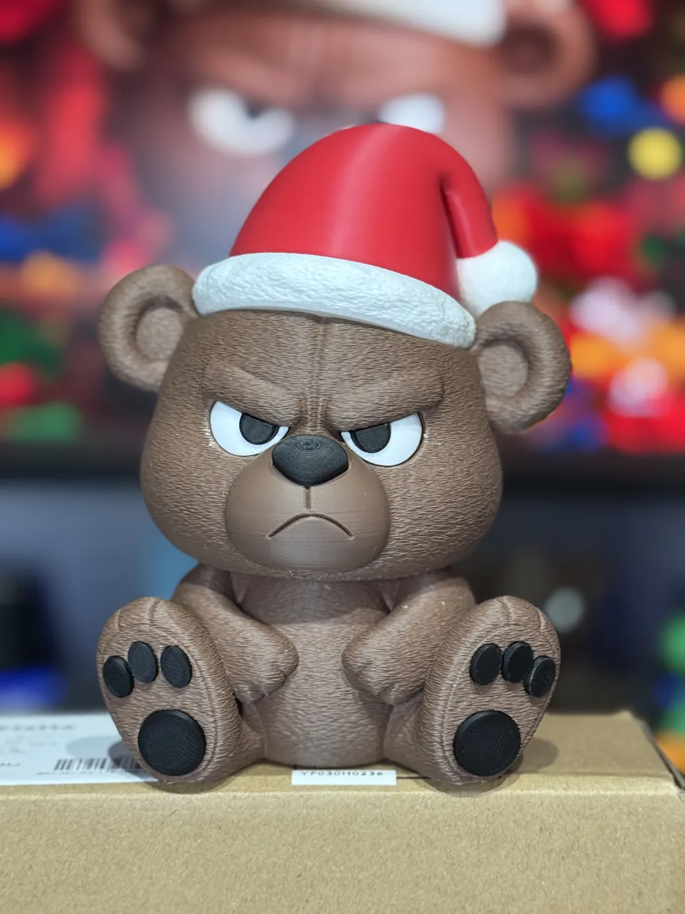 Christmas Grumpy Bear - Multi-part - No AMS - Free 3D Print Model - MakerWorld
