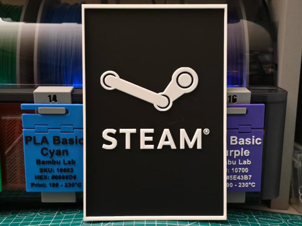 Steam Logo Poster - Hueforge Art by Lumpy3D - MakerWorld