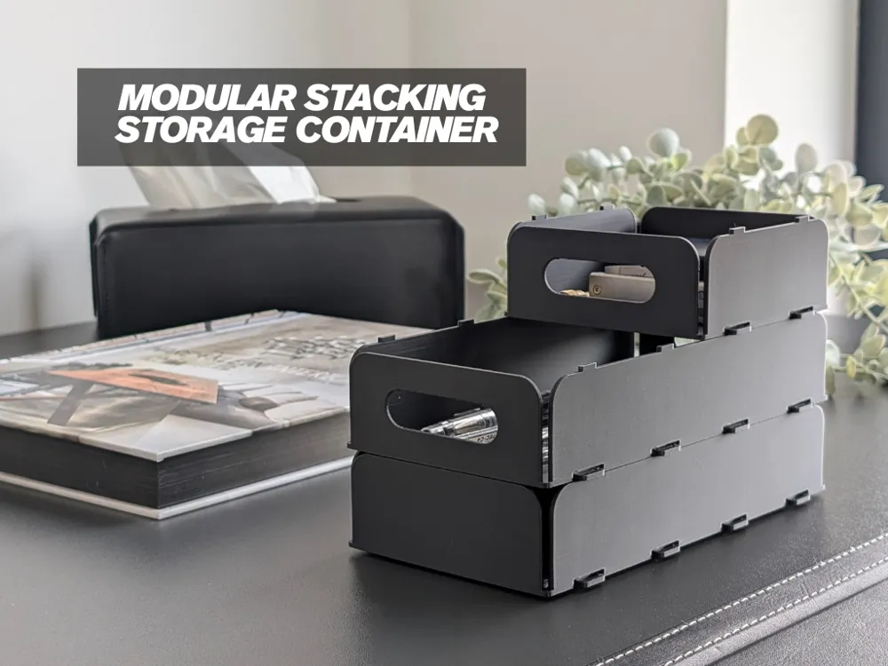 Modular Stackable Organizer Storage Container - Free 3D Print Model ...