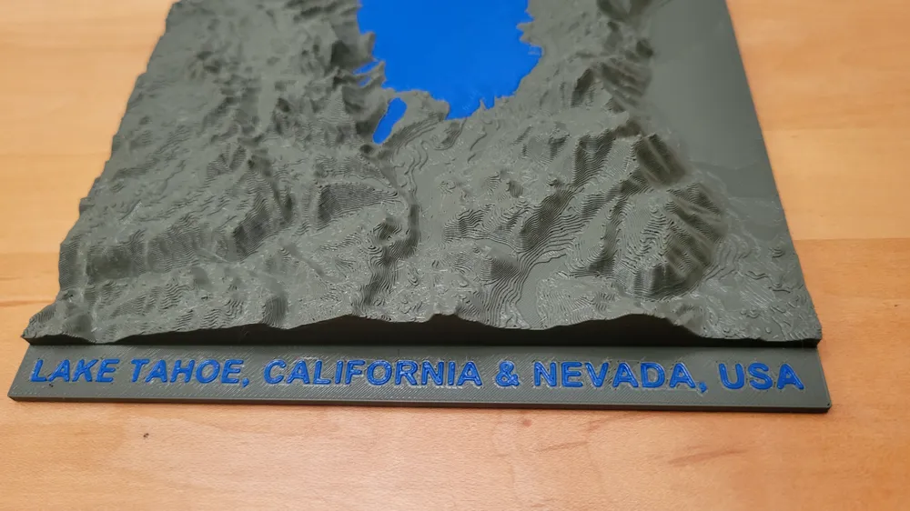Topo of Lake Tahoe, California & Nevada USA by kabendesign - MakerWorld