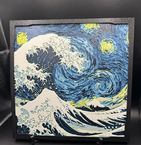 Van Gogh Starry Night The Great Wave by M2CC - MakerWorld