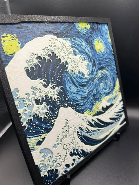 Van Gogh Starry Night The Great Wave by M2CC - MakerWorld