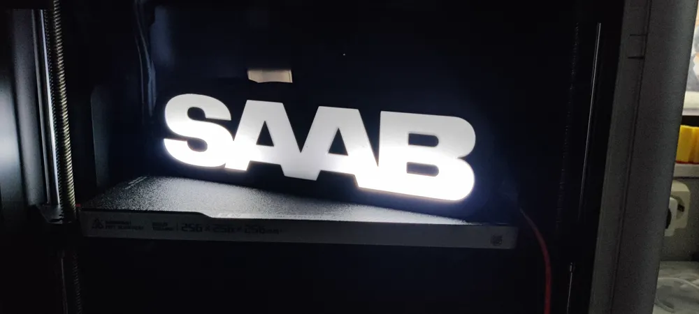Saab Text Logo Lightbox by siffonen - MakerWorld