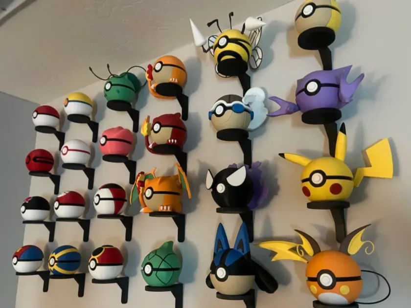 Pokeball Wall Mount - Adjustable by Hop - MakerWorld