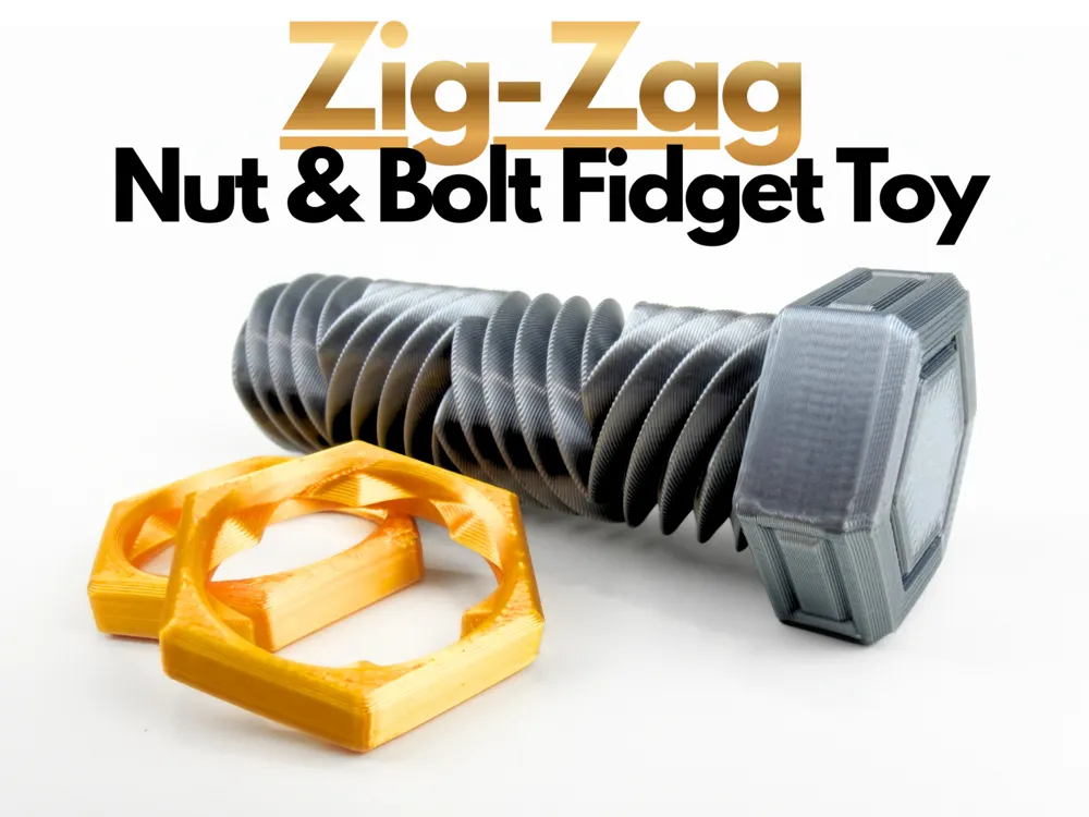 Zig-Zag Nut & Bolt Fidget Toy - Free 3D Print Model - MakerWorld