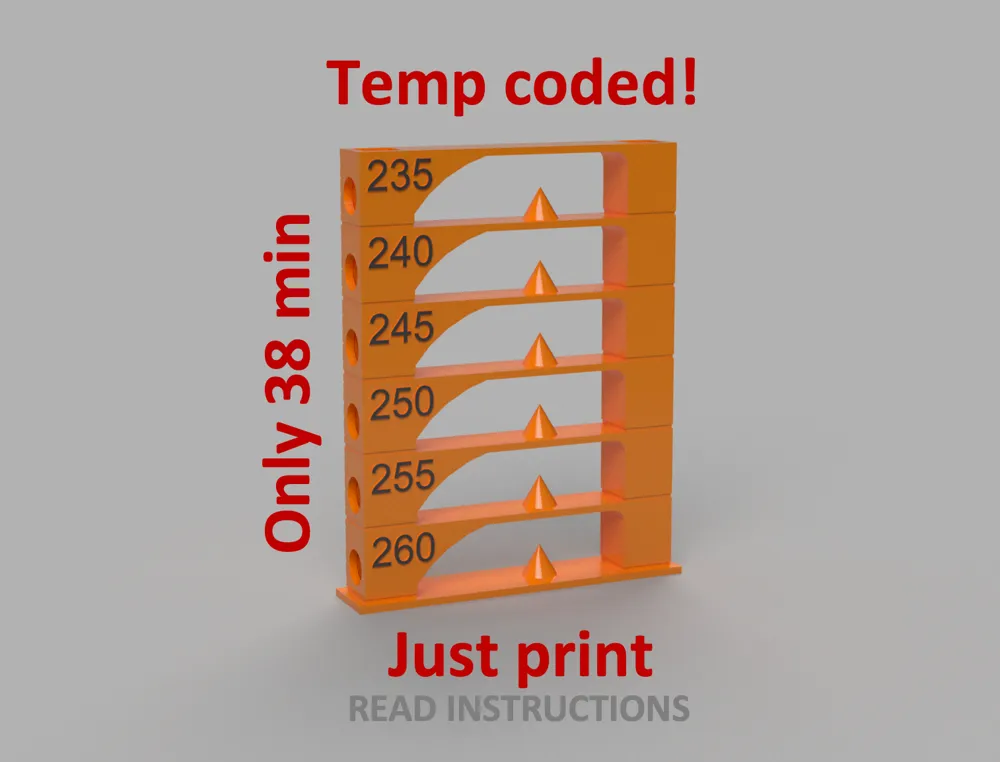 PETG temp tower 235 up to 260 by MikeProch MakerWorld: Download Free 3D Models