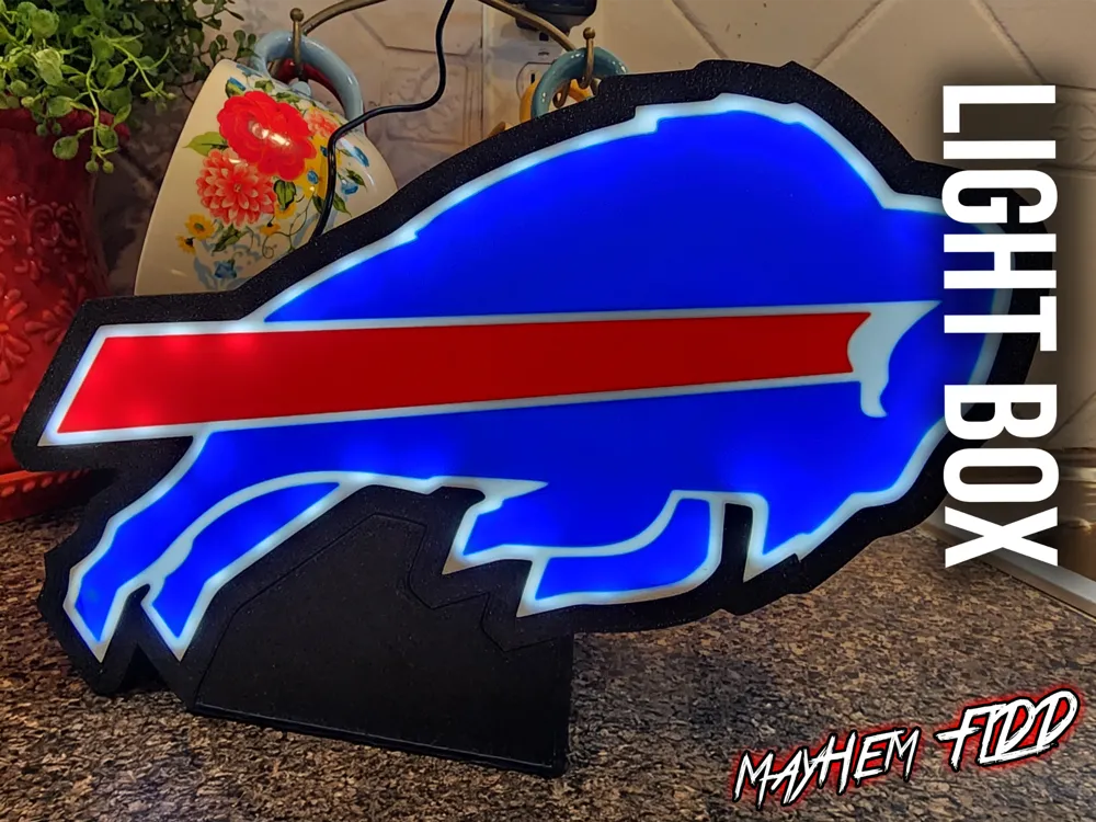 Buffalo Bills LED Light Box (Updated) - Free 3D Print Model - MakerWorld