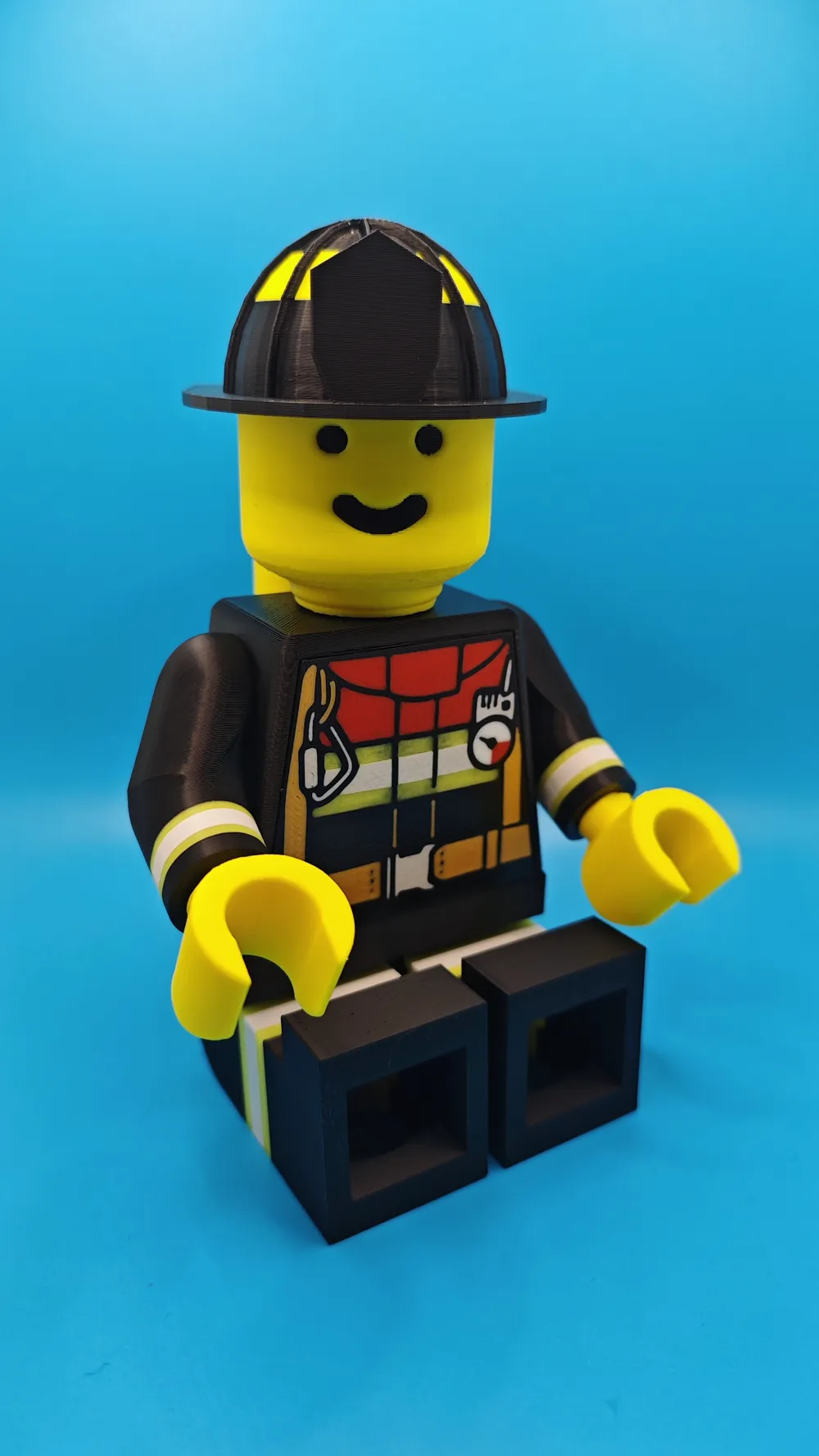 Fire Fighter Brick Man (500%) - Free 3D Print Model - MakerWorld
