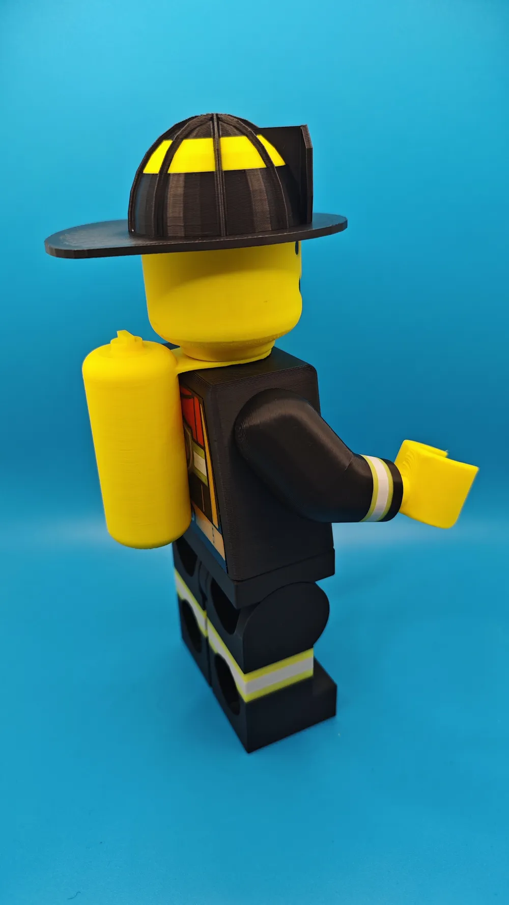 Fire Fighter Brick Man (500%) - Free 3D Print Model - MakerWorld