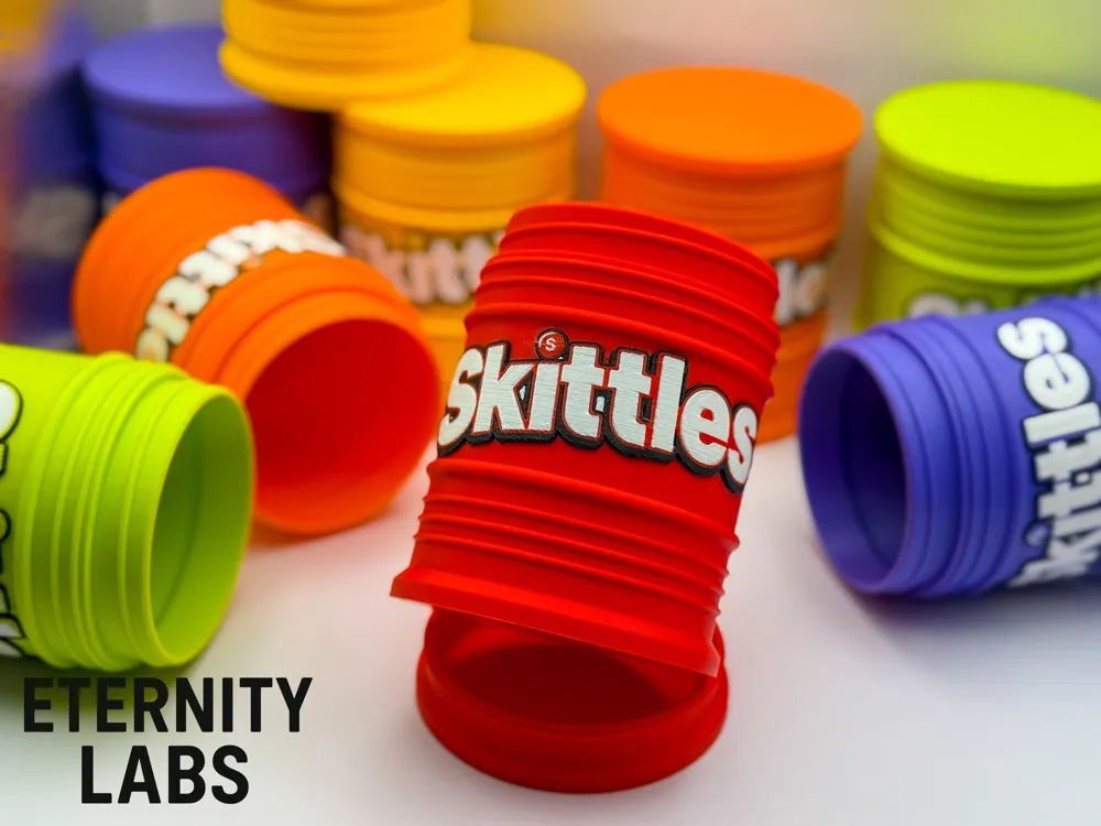 彩虹糖桶 - 旋盖容器 来自 Eternity Labs MakerWorld：免费下载 3D 模型