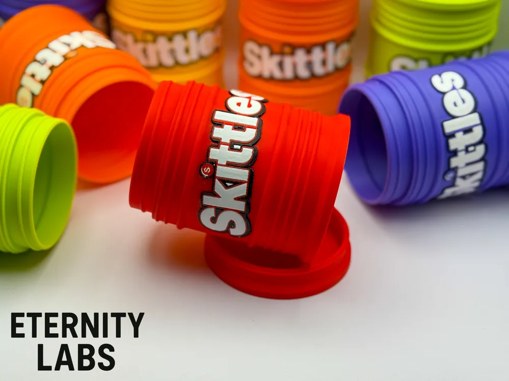 彩虹糖桶 - 旋盖容器 来自 Eternity Labs MakerWorld：免费下载 3D 模型