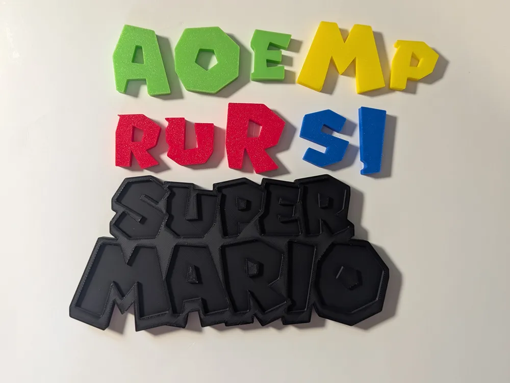Super Mario Sign (separate colors - no AMS) by RedFlame MakerWorld ...
