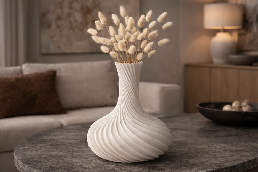 Paper Spiral Vase – Ultra-Fine Ribbed Vase - Free 3D Print Model ...