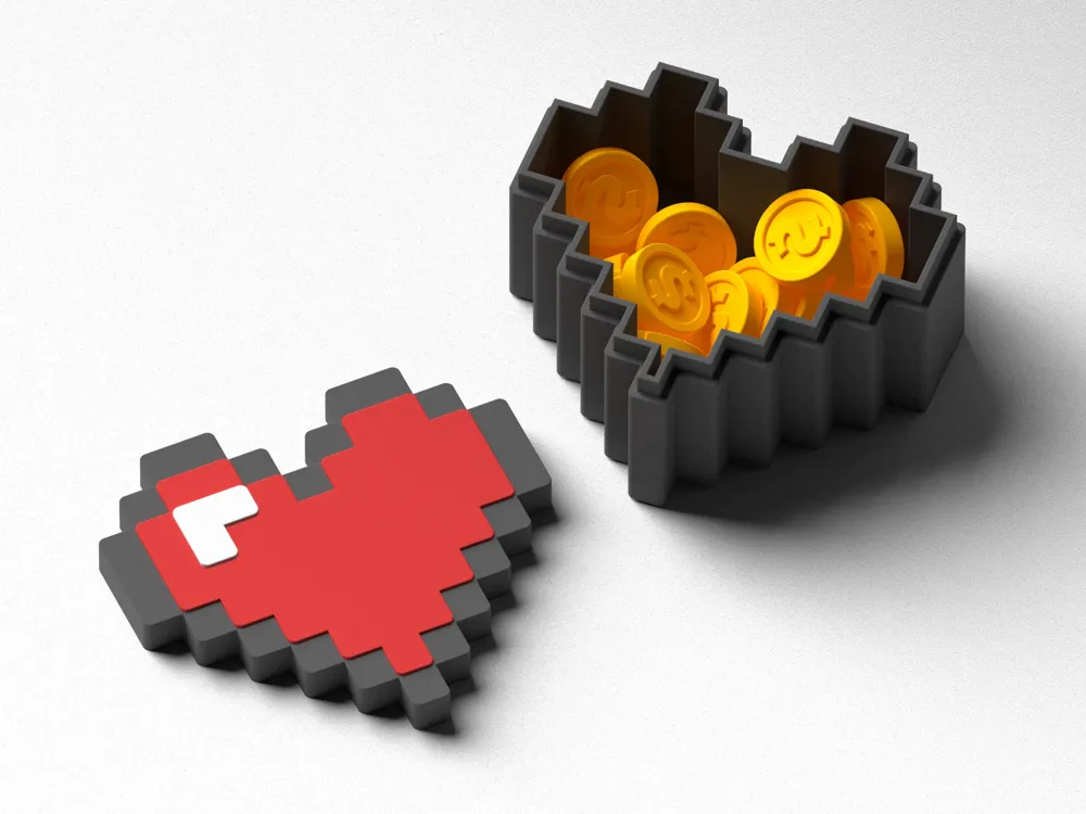 Pixel Hearth Box-Valentines Day Gift Box by Dehgon - MakerWorld