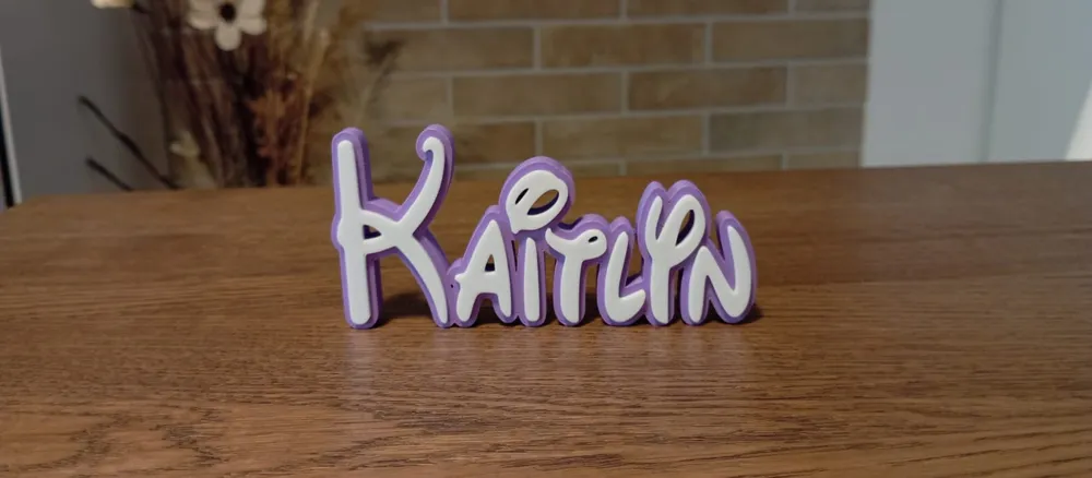 Disney Name Sign Kaitlyn Kid Room Wall Decor Tag - Free 3D Print Model ...