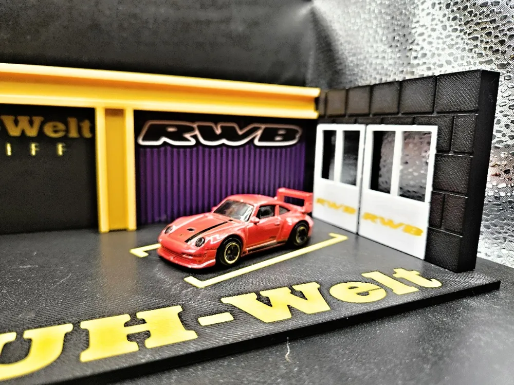 RWB Porsche garage diorama by FredBoy MakerWorld: Download Free 3D Models