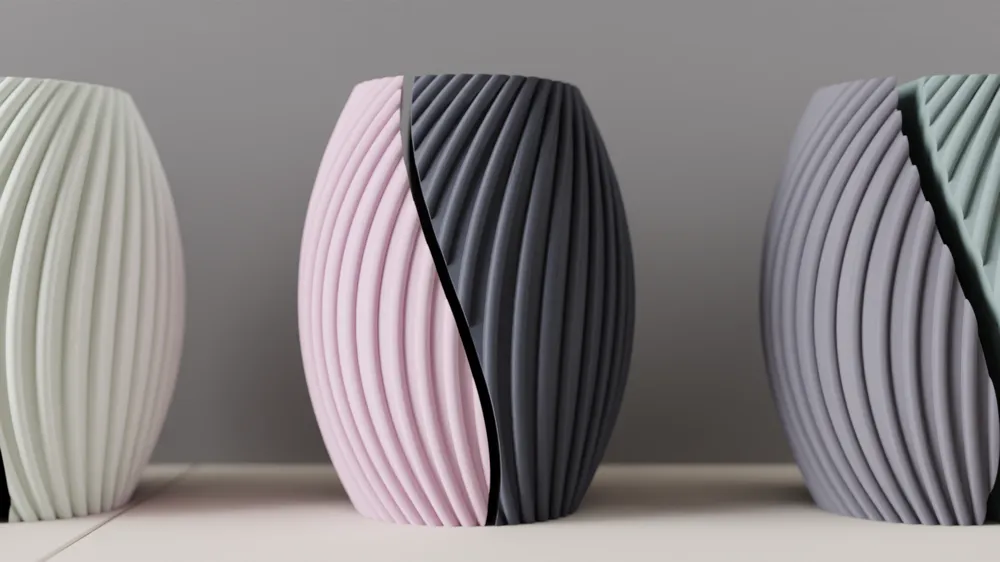 Modern Vase. Two Part Aesthetic Vase. Easy print by Abstractia Design ...