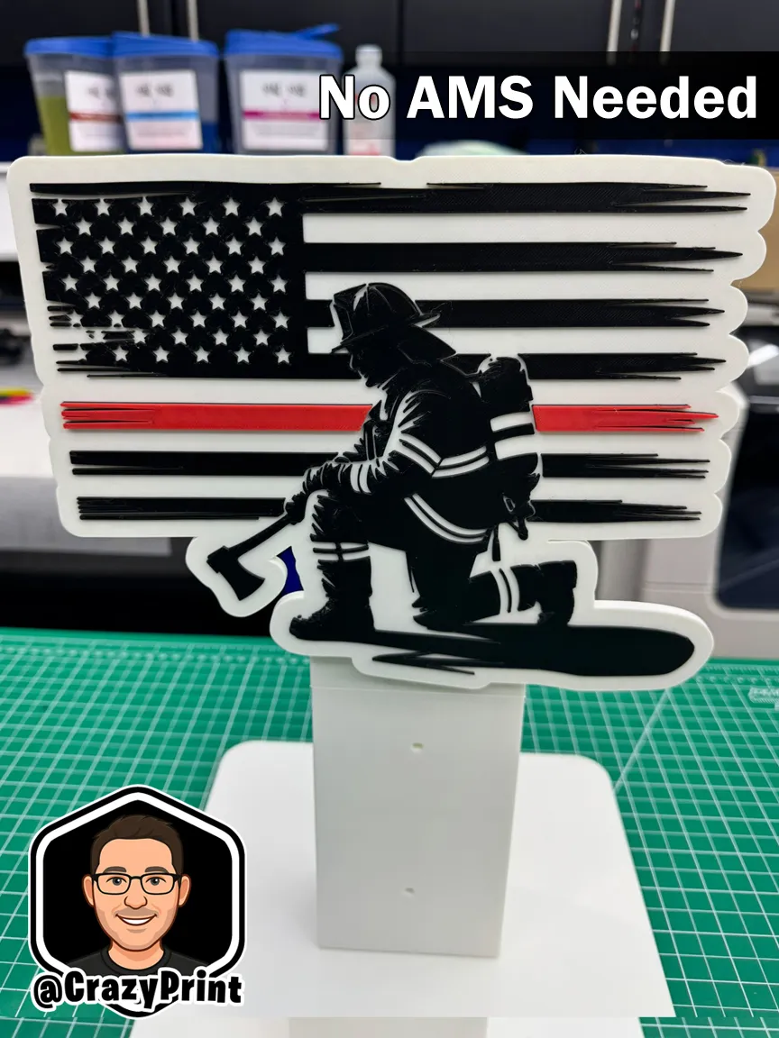 Thin Red Line firefighter flag wall art - No AMS by CrazyPrint ...