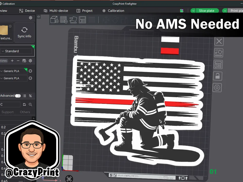 Thin Red Line firefighter flag wall art - No AMS by CrazyPrint ...