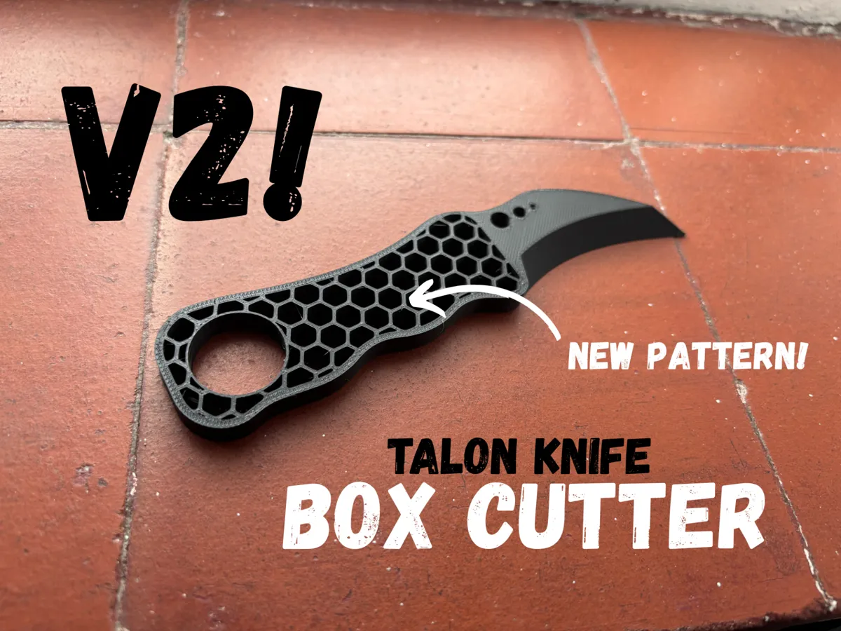 V2! Talon Knife - Box Cutter - Free 3D Print Model - MakerWorld