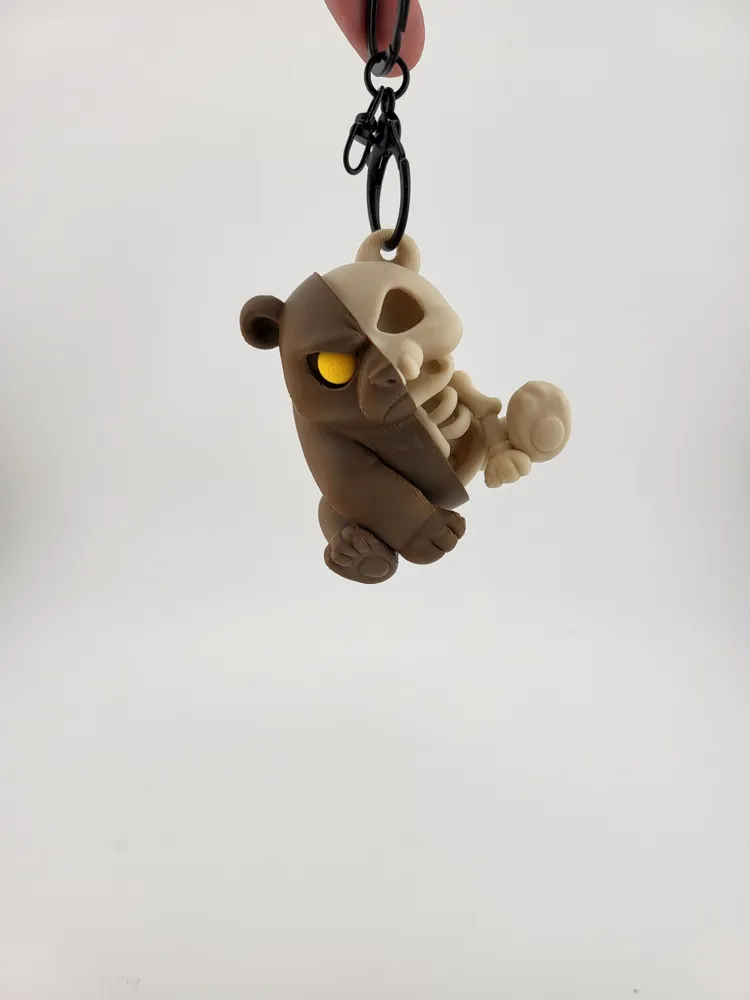 Kawaii Skeleton Bear Keychain - Cute Skull Keyring - Free 3D Print ...