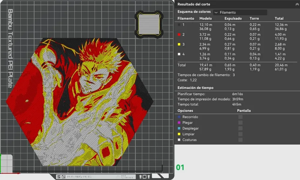 Hueforge Sukuna (Jujutsu Kaisen) honeycomb mode - Free 3D Print Model ...