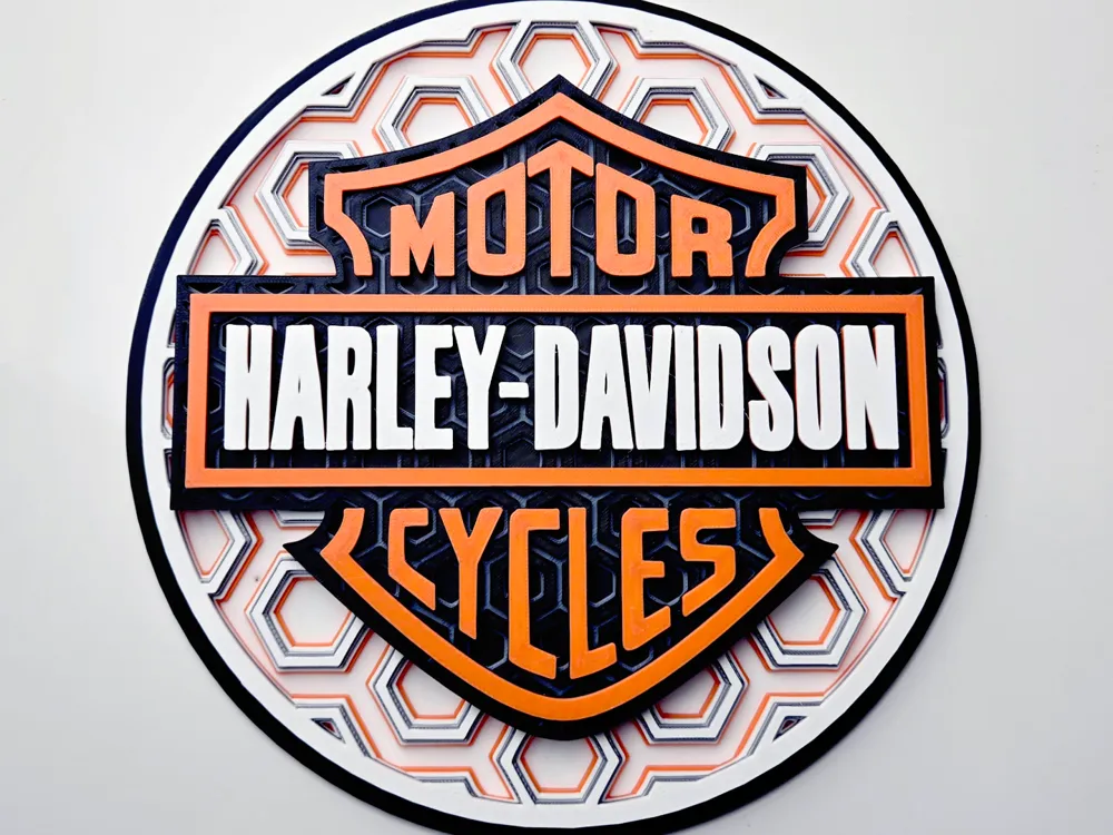 Harley-Davidson Dimensional Mosaic by w3r3wolv3s MakerWorld: Download ...