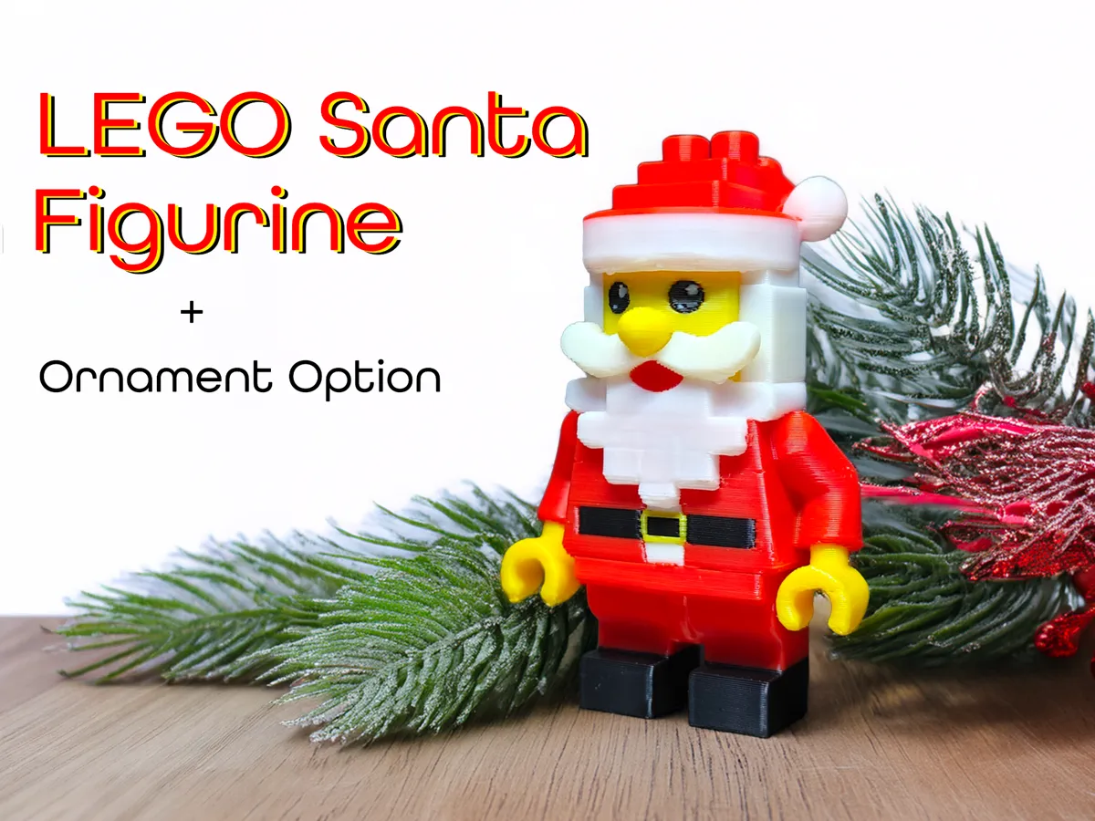 LEGOs Santa Figurine + Ornament (Free License) by 3DMakerSpace ...