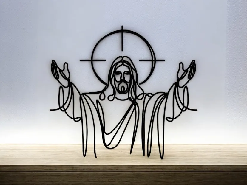 Jesus 2D wall art - Free 3D Print Model - MakerWorld