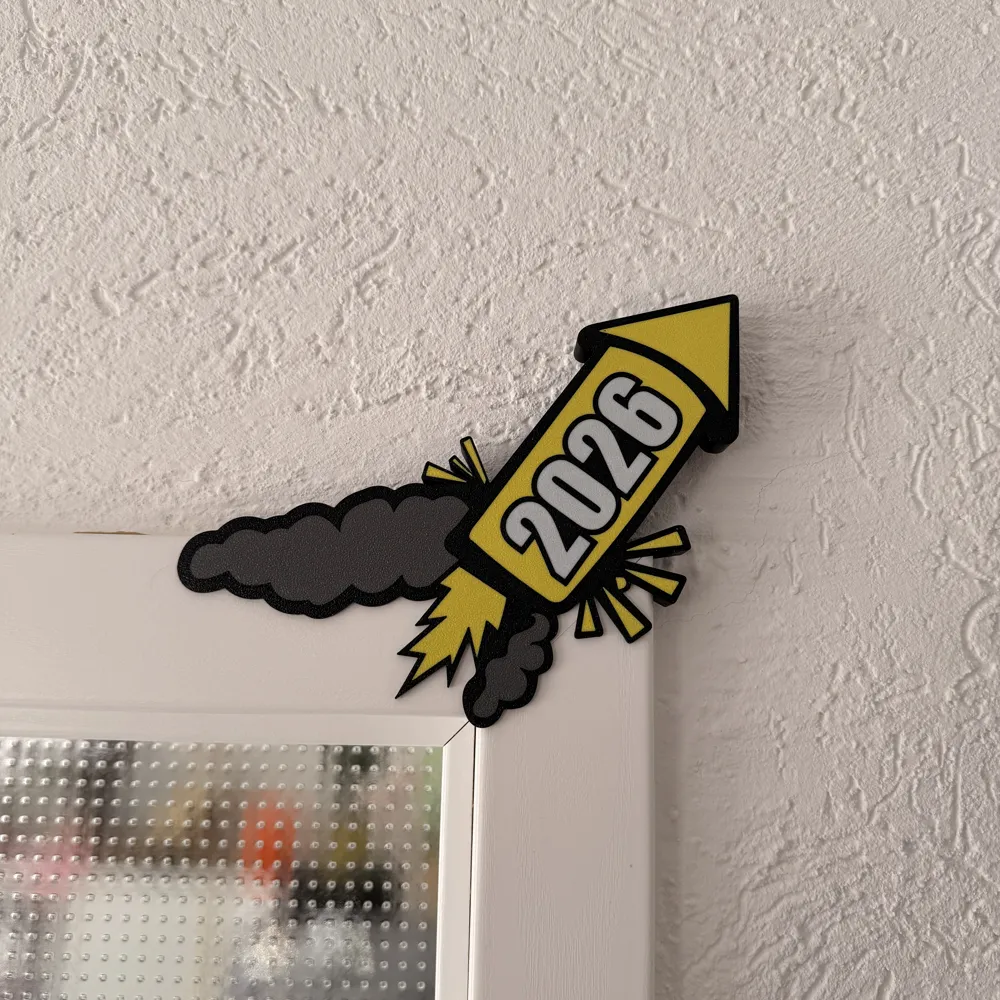 Nochevieja 2026 – Cohete con estela de humo - Modelo de impresión 3D ...