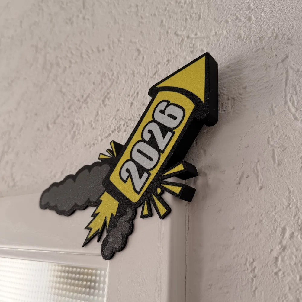 Nochevieja 2026 – Cohete con estela de humo - Modelo de impresión 3D ...