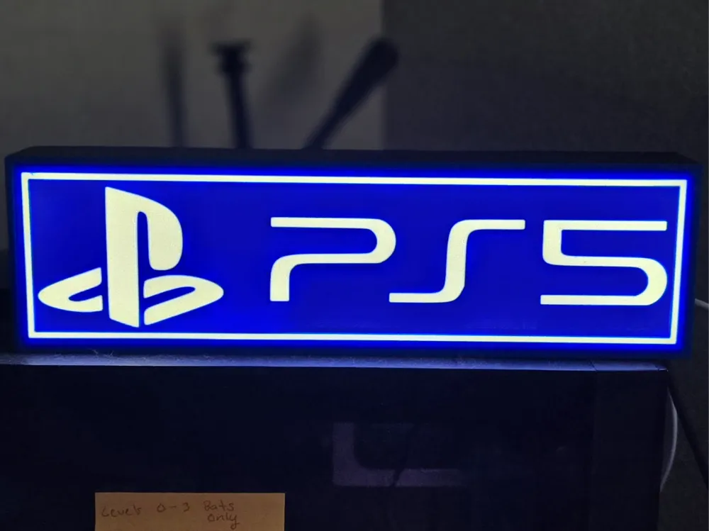 PS5 Logo Lightbox - Free 3D Print Model - MakerWorld
