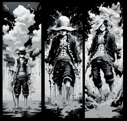 Monkey D. Luffy from One Piece growing up - Fan Art Set of 3 Bookmarks ...